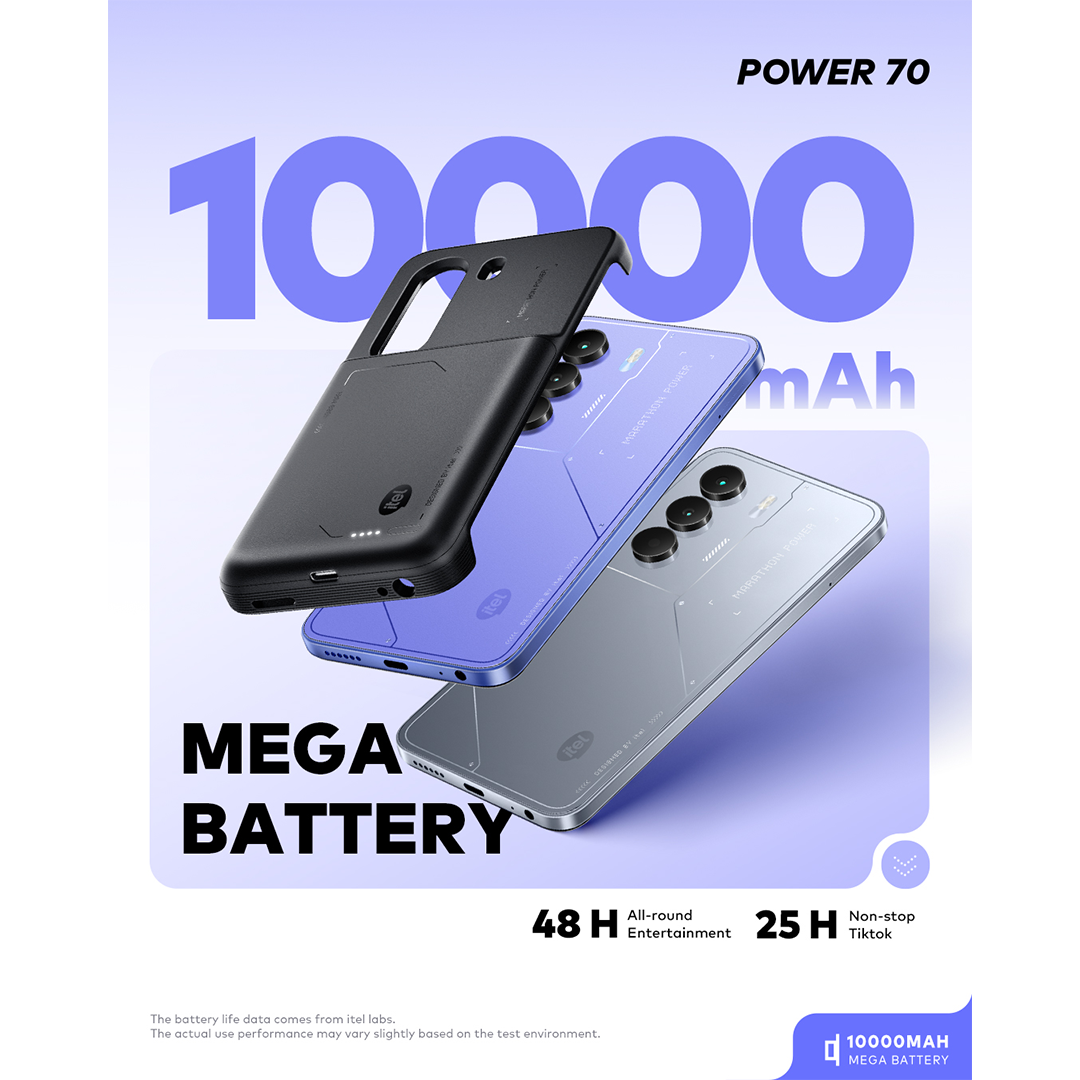 itel Power 70 8GB (4+4GB) + 128 ROM | 10000mAh (6000-Battery & 4000 ...