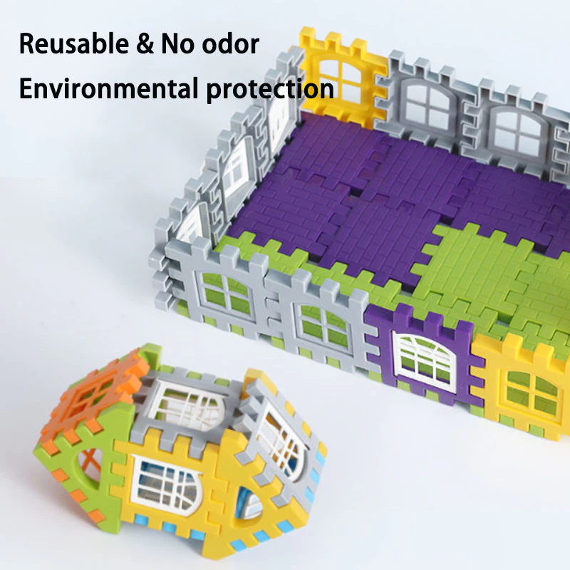Kids DIY House Building Blocks Assembly Toys Educational Large Particle ...