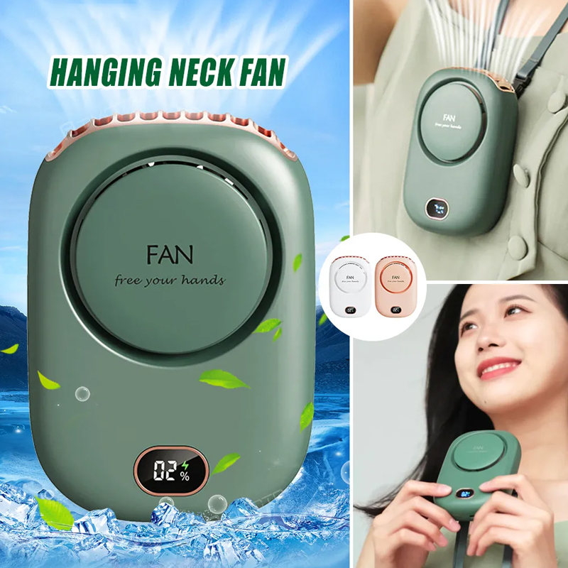 Portable Neck Fan Bladeless Rechargeable Mini Fan Mute Fans 3 Speeds ...