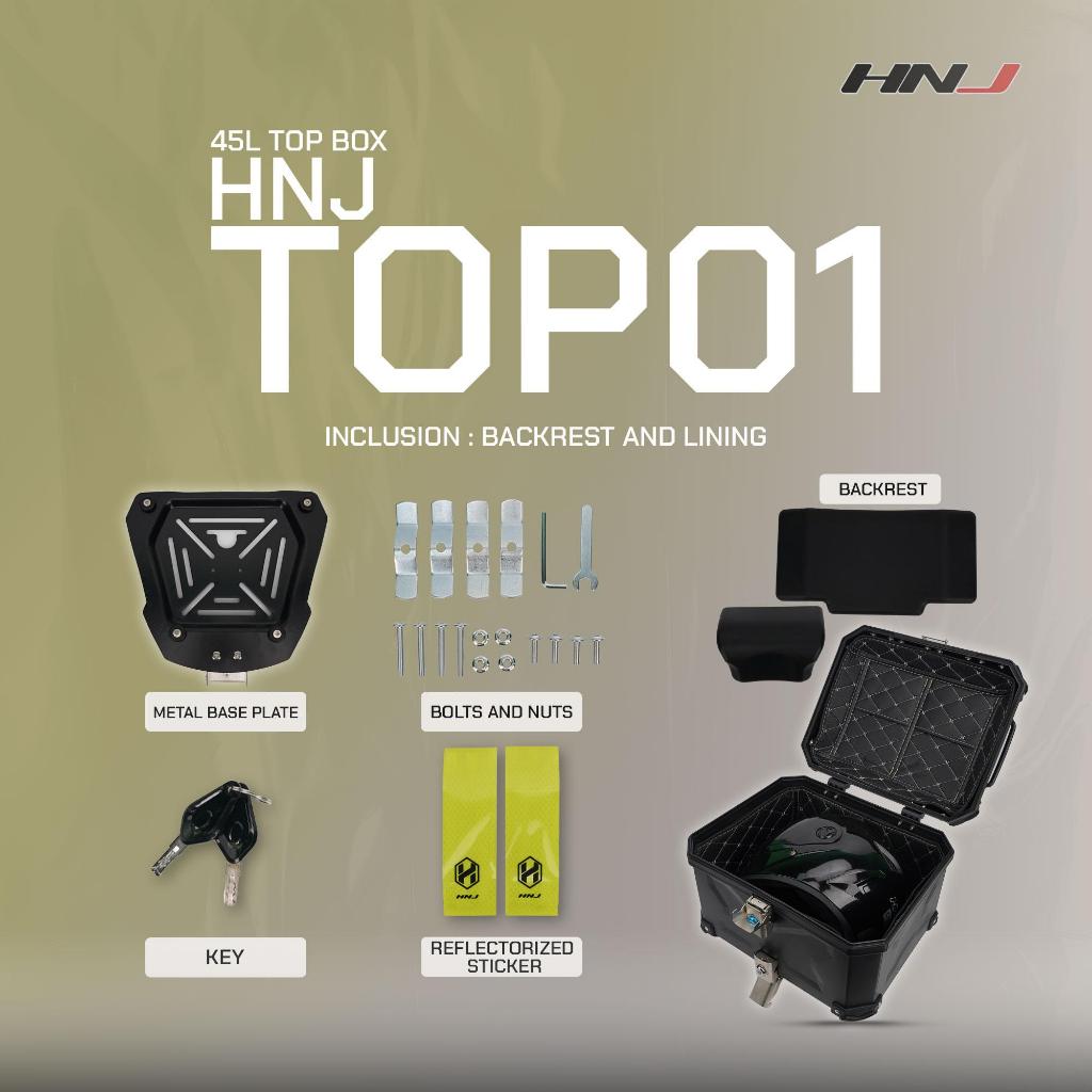 HNJ Helmet Box For Motorcycle 36/45/58 Liters With Back Rest Metal Base Plate Dual Lock Box ...