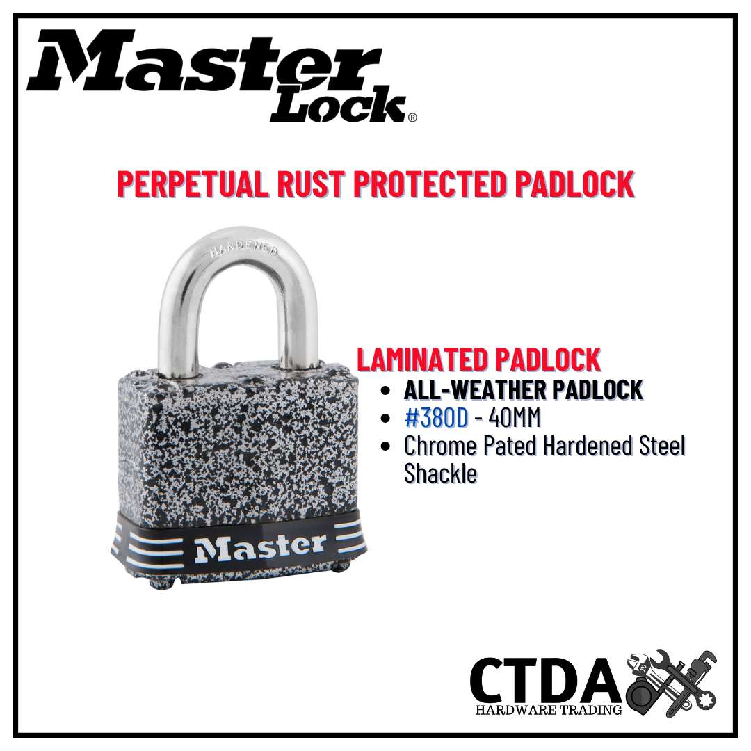 MASTER LOCK #380D Perpetual Rust Protected Padlock-Laminated Padlock ...