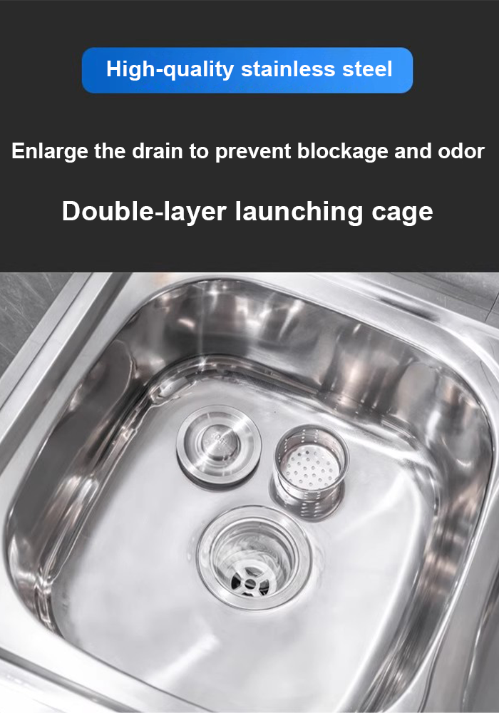 【Free accessories】304 Stainless Steel Kitchen Sink Thickness Double ...