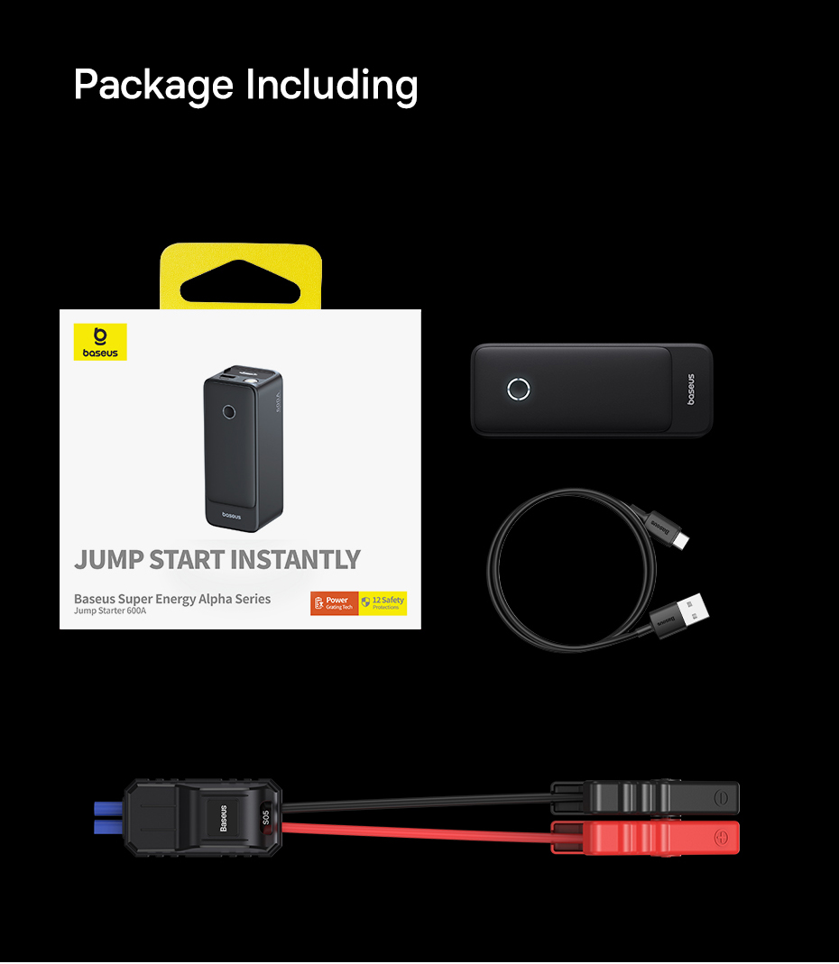 Baseus 600A super capacitor car jump starter heavy duty Portable ...