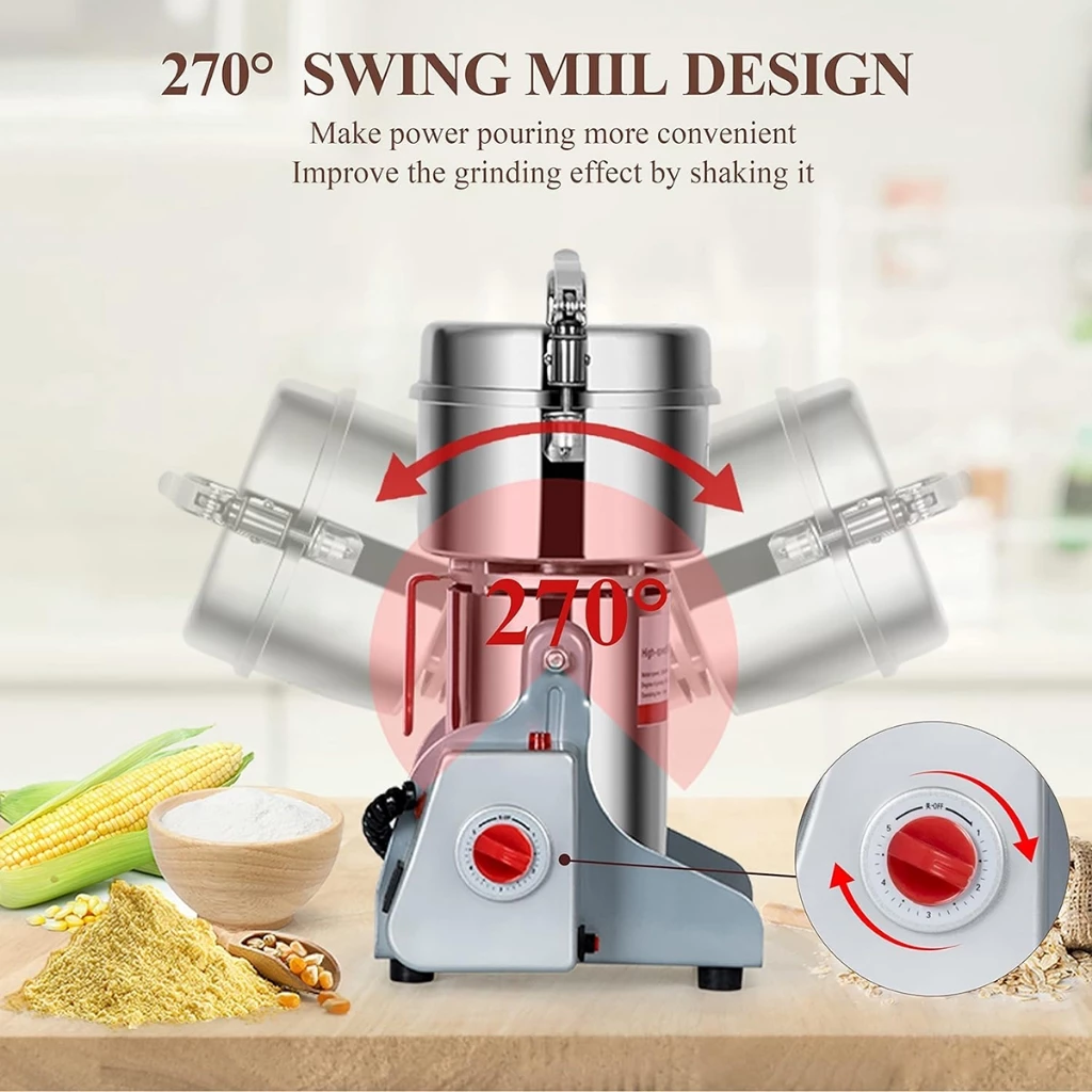 5000W 1200G Electric Food Processor Blender Heavy Duty Grinder Coffee ...