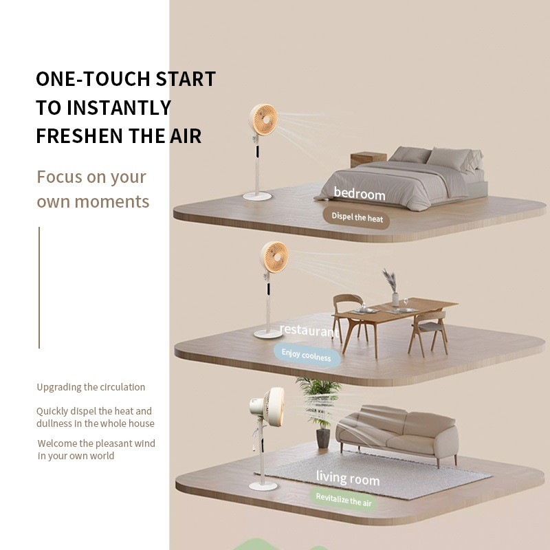 Electric fan Remote Control Stand Fan 18 Inch Wide Angle Air Supply ...