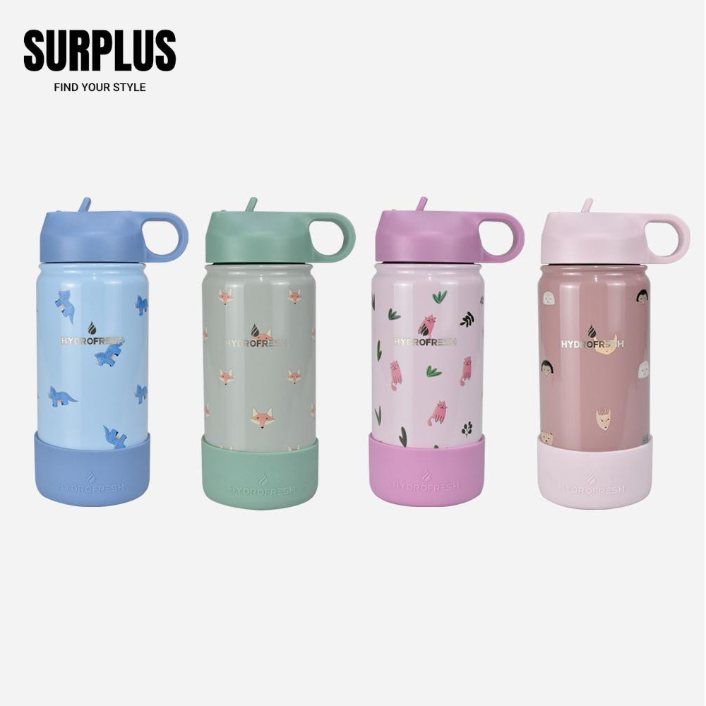 Surplus Hydrofresh Kids Printed Flask with Straw 430mL With Silicon ...