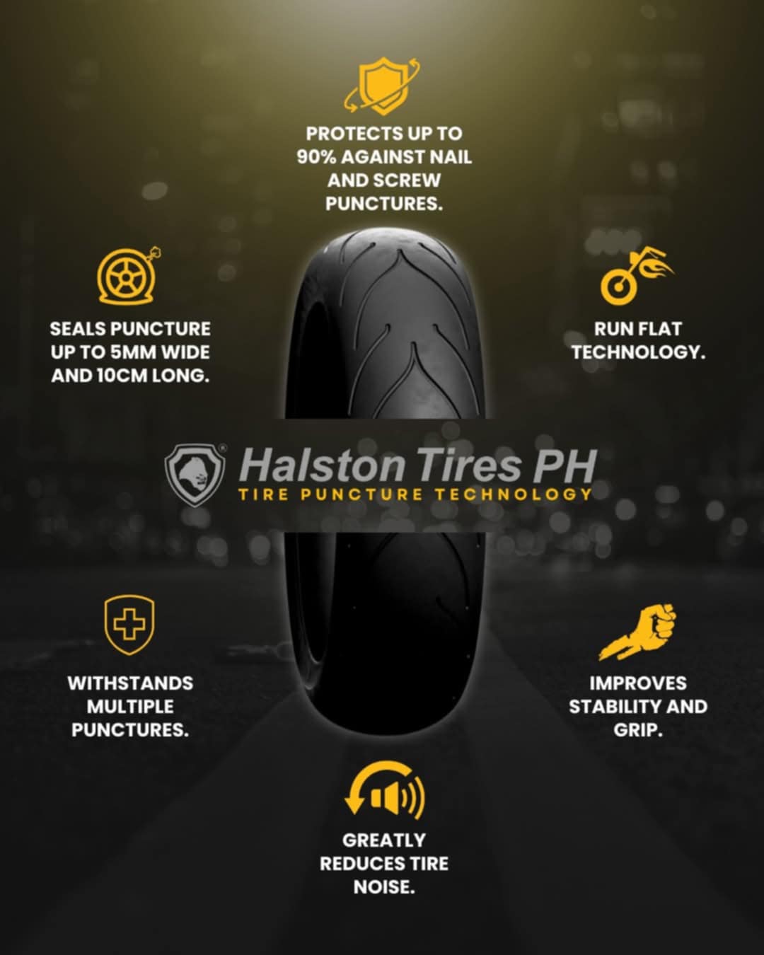 Halston Motorcycle Tire 110 / 80 - R14 ( Sold per Piece ) | Shopee ...