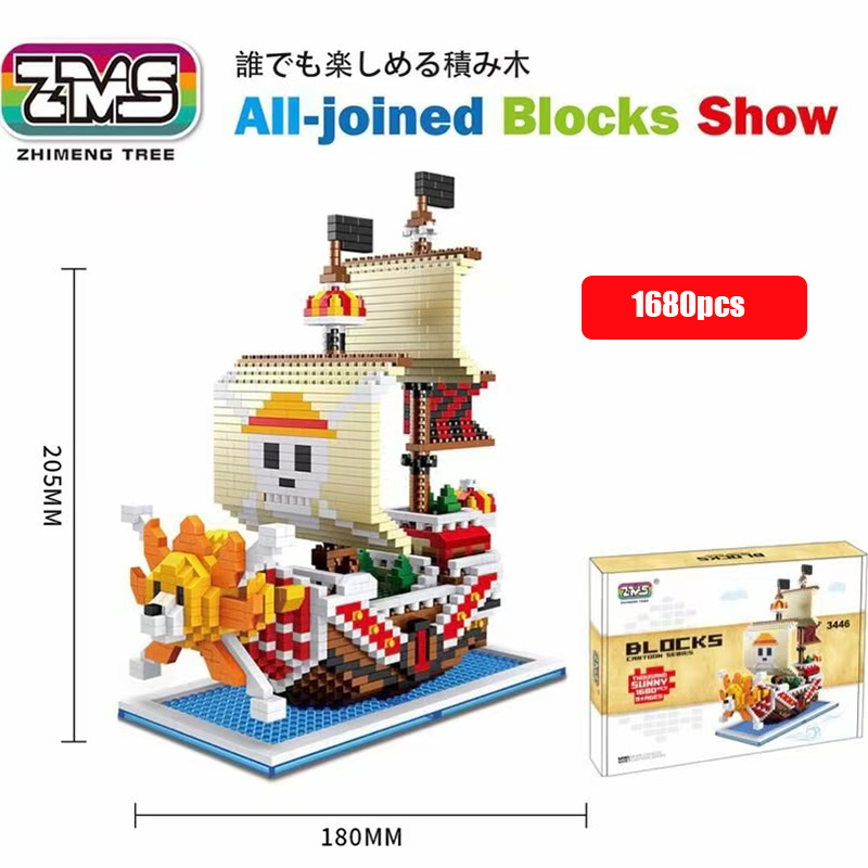 One Piece Pirate Ship 3D Model Building Blocks Set Educational Toys for ...