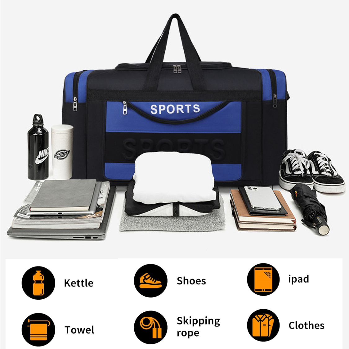 Travel Duffle Bag for Men Large Capacity Gym Bag Luggage Bag Big Size ...