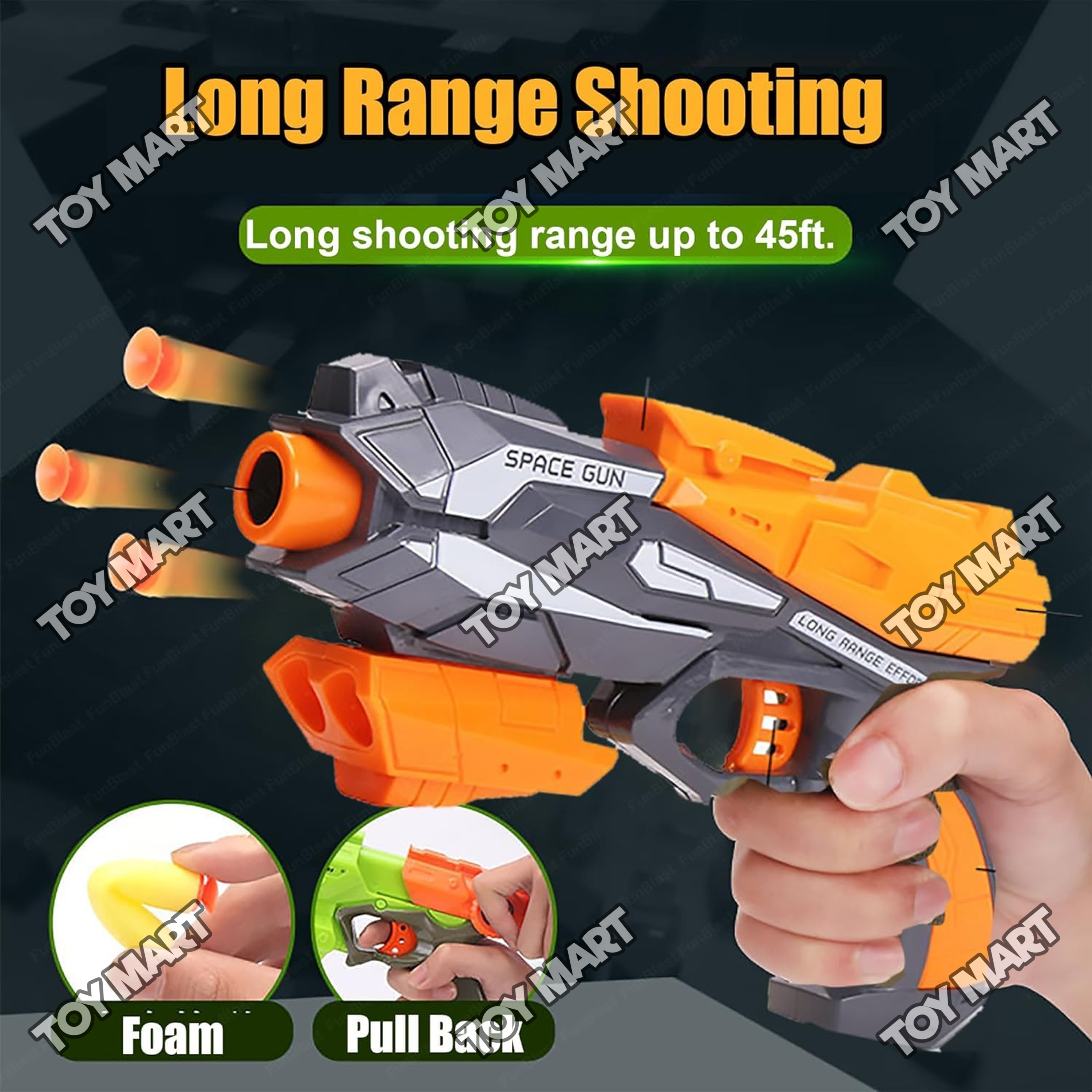 Space Soft Bullet Blaster – Safe Indoor/Outdoor Toy Blaster for Kids ...