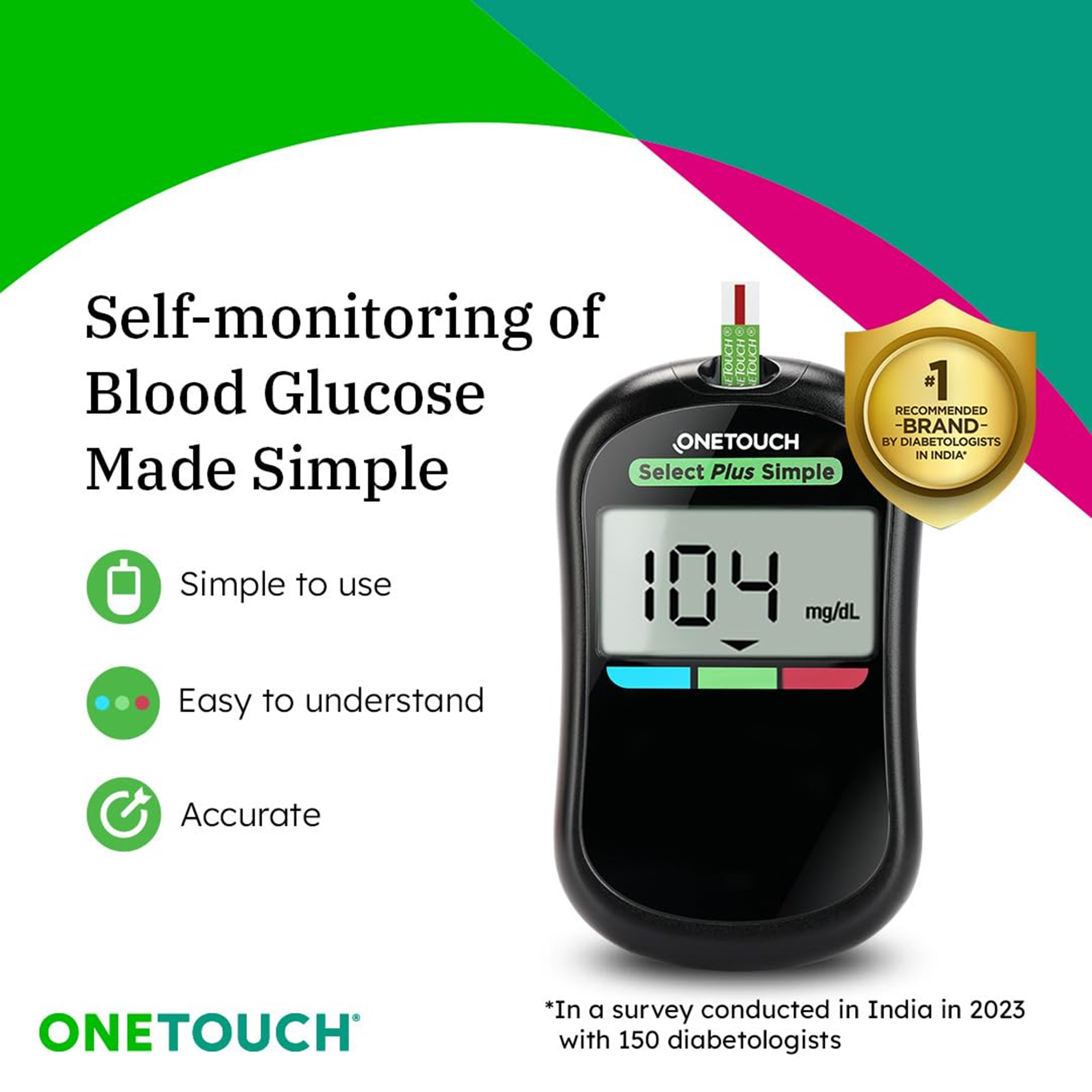 One Touch Select Plus Simple Glucometer Machine or One Touch Select ...