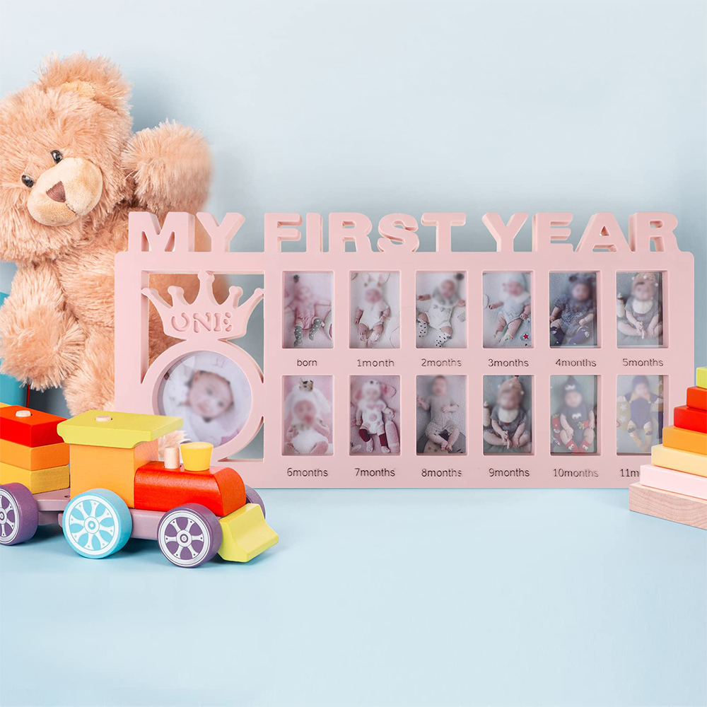 My First Year Baby Keepsake Frame 0-12 Months Birthday Pictures Photo ...