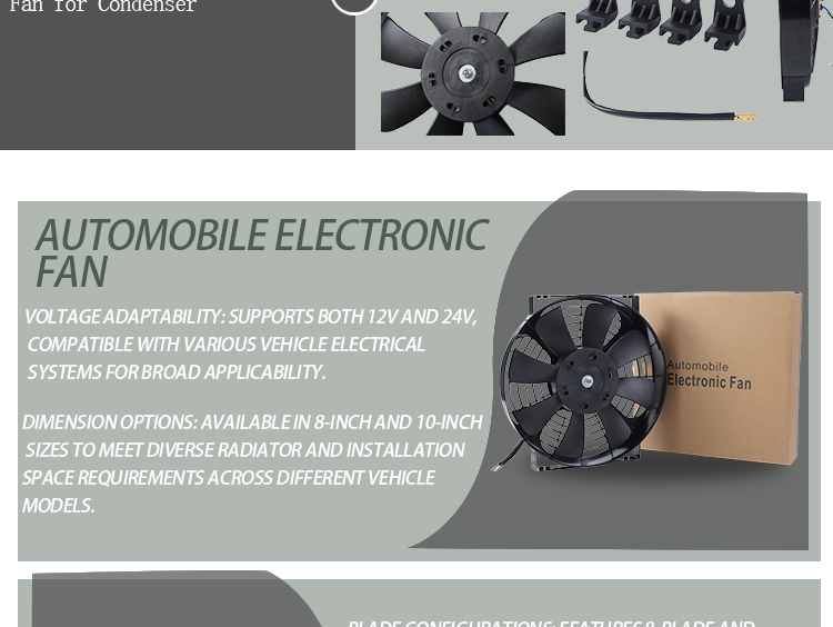 SANDEN Auxiliary Fan For Car Aircon 24V/12V 80W 8/10'' Heavy Duty ...