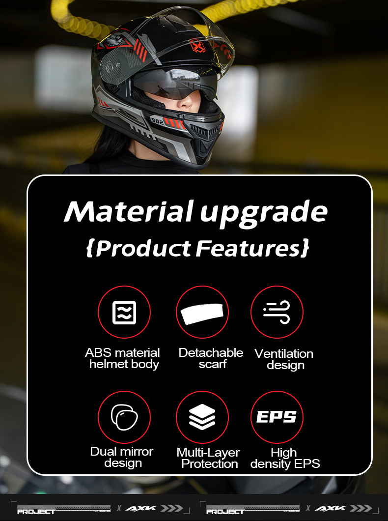 AXK Helmet Full Face dustproof and anti fog red green purple blue 902 ...