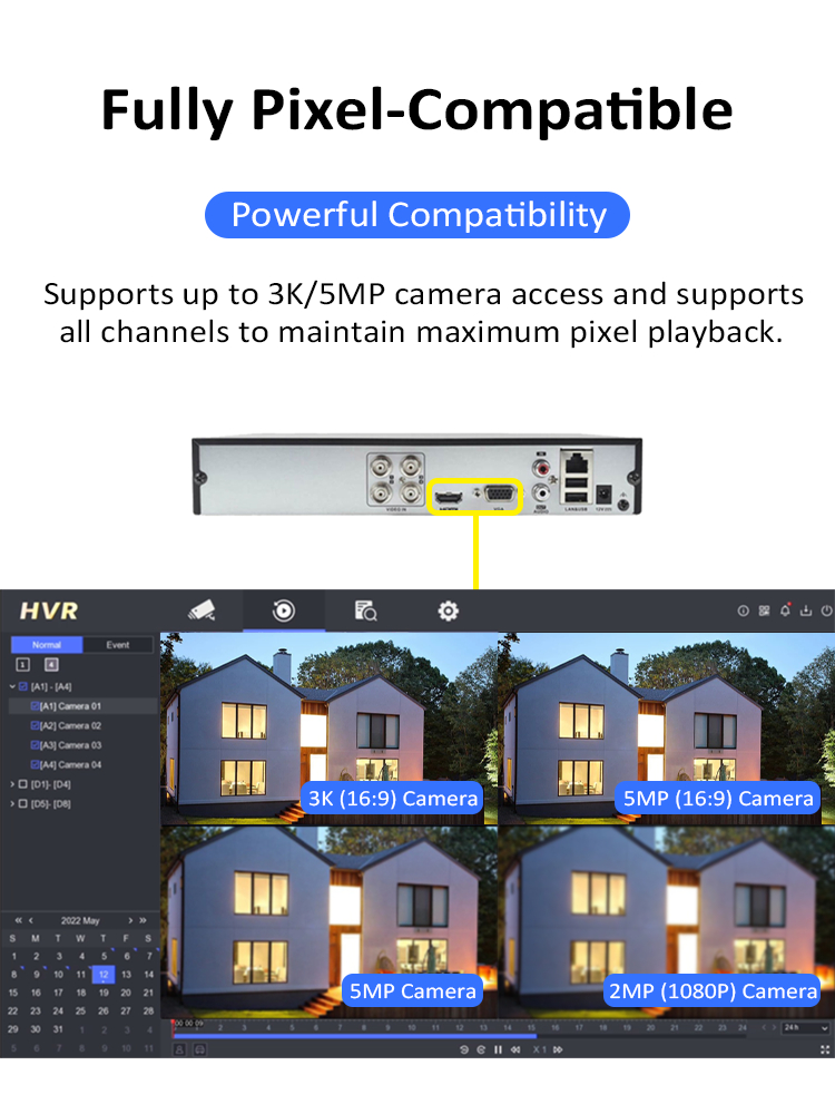 (HOT Sale）Hikvision CCTV DVR 4/8/16 CH 2MP/5MP Motion Detection 2.0 Video Recorder For CCTV ...