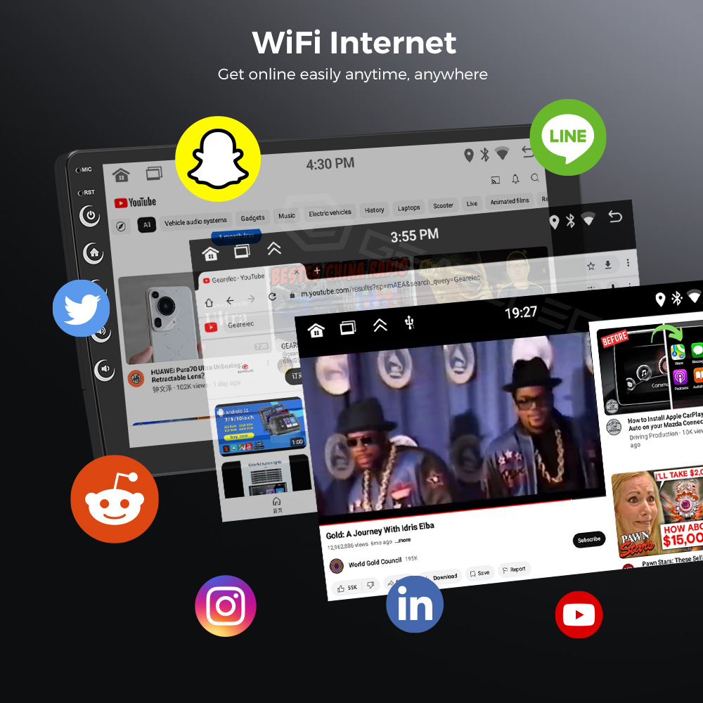 GEARELEC 10 Inch Android Head Unit Touch Screen Car Stereo With ...