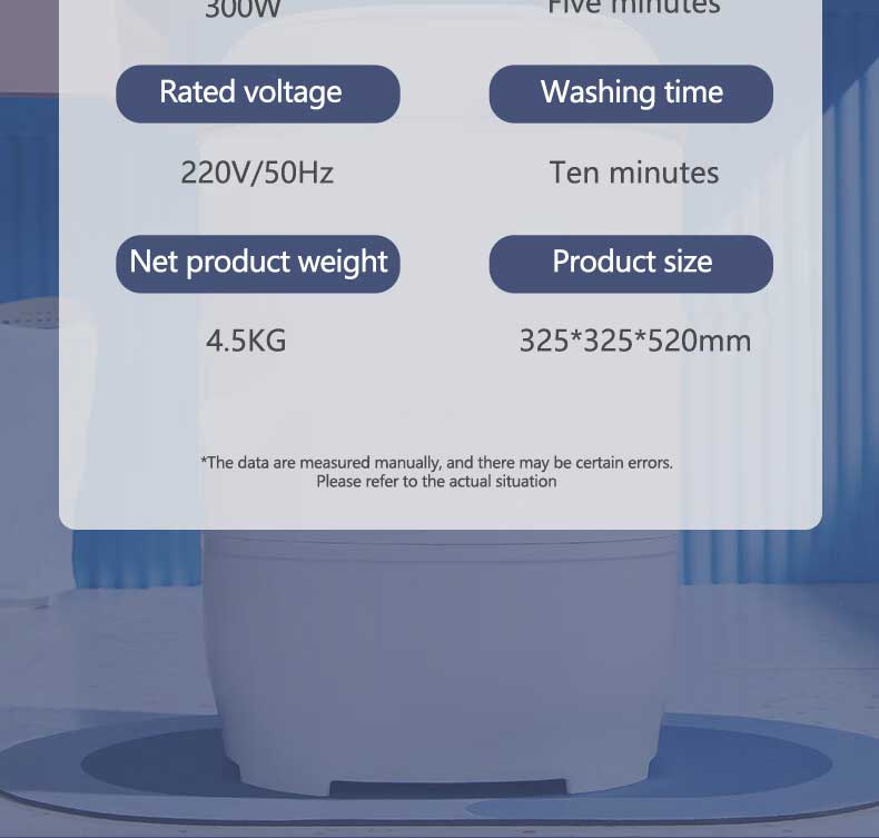 KANAZAWA Portable Washing Machine Household 60Hz With Blue Light ...