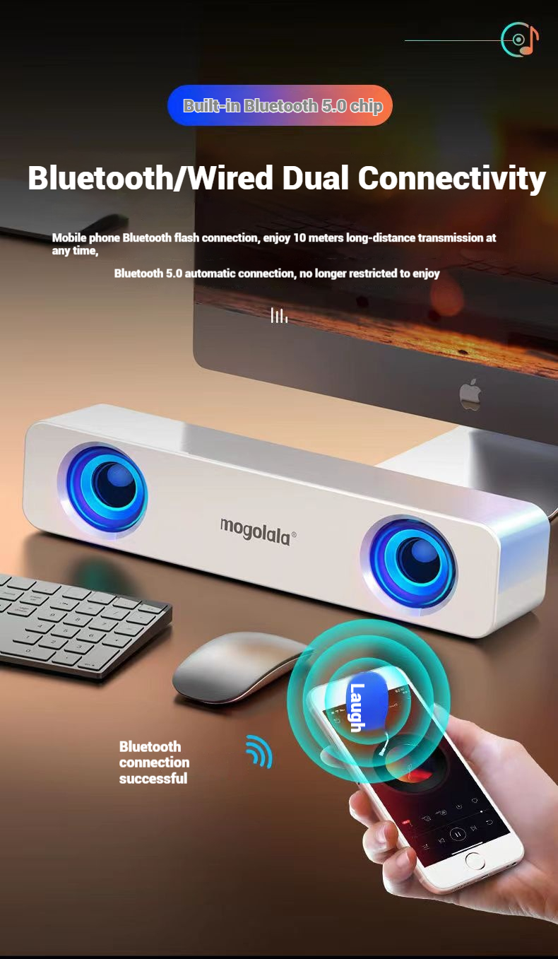 Computer speaker Bluetooth dual-mode dual-horn subwoofer Dynamic ...