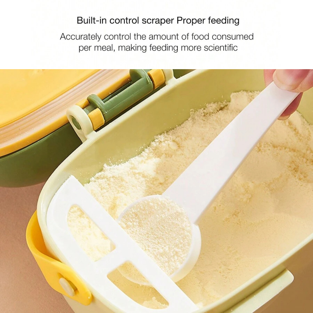 Yoji Baby 2in1 Milk Powder & Food Storage Container with Scooper Dinosaur Design Double-Sealed ...