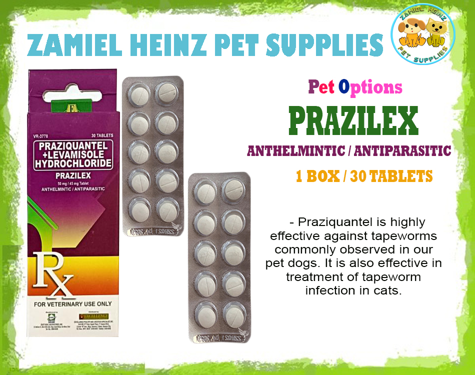Pet Options PRAZILEX ( Anthelmintic & Antiparasitic ) for Pets | 30 ...