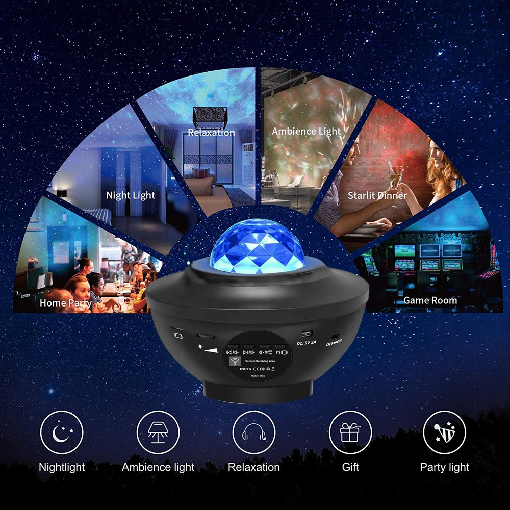 LED Bluetooth Music Sky Projector Galaxy Starry Projector LED Star ...