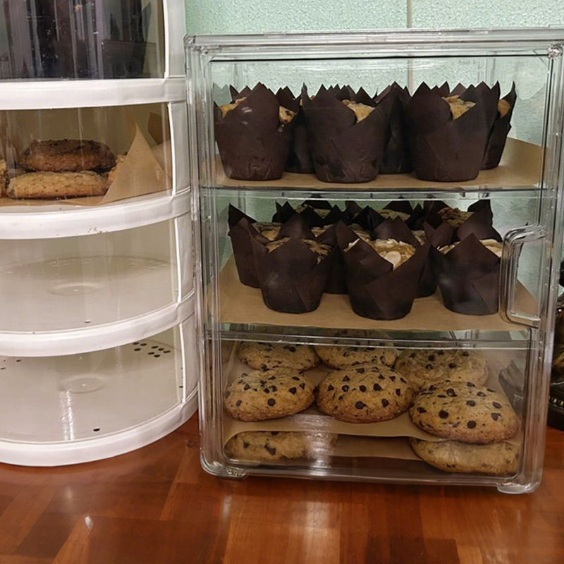 Yooli Acrylic Display Case Magnetic Dust-proof Bread Cake Storage Box ...