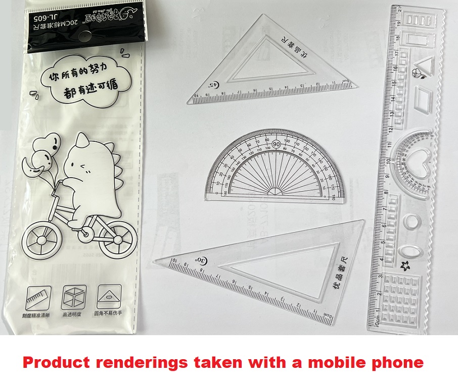 4-piece Ruler set student drawing set ruler simple transparent four ...