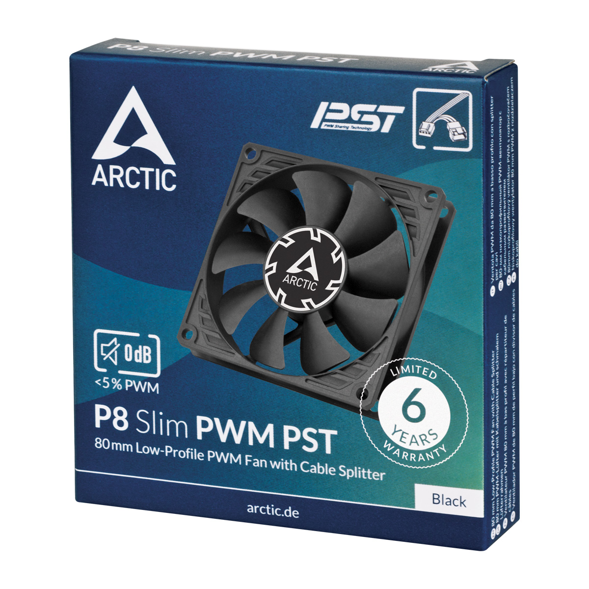 ARCTIC P8 Slim PWM PST 80mm Computer Case Fan 15mm slim 3000RPM Daisy ...