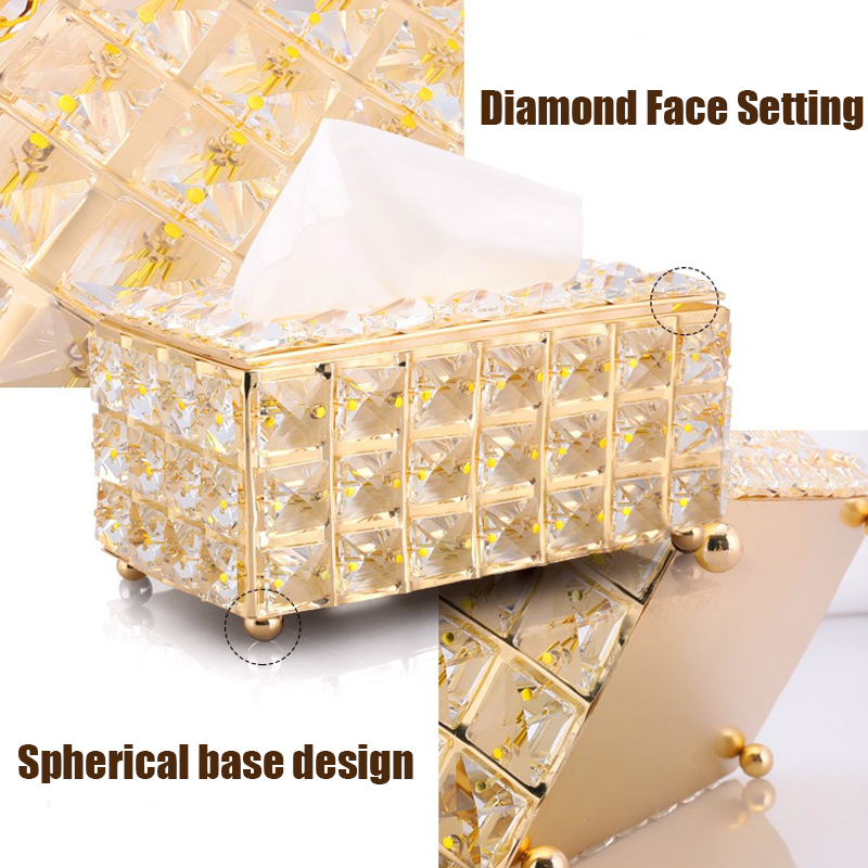 Crystal Tissue Box Europe Light Luxury Crystal Tissue Box Holder ...