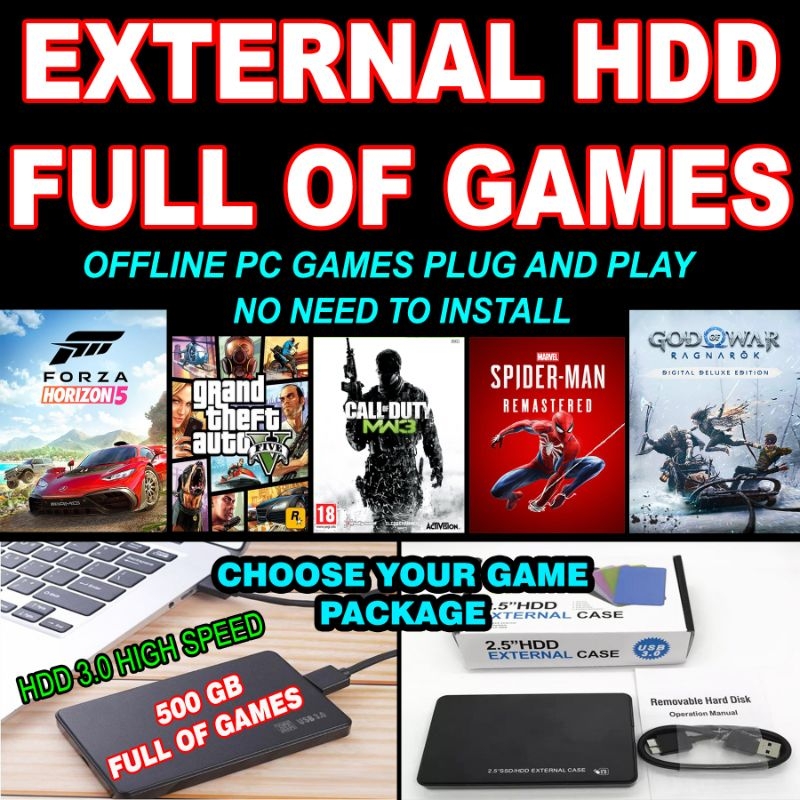 PC GAMES EXTERNAL HARDRIVE 3.0 500 GB FOR LAPTOP AND DESKTOP PLUG AND PLAY | Shopee Philippines