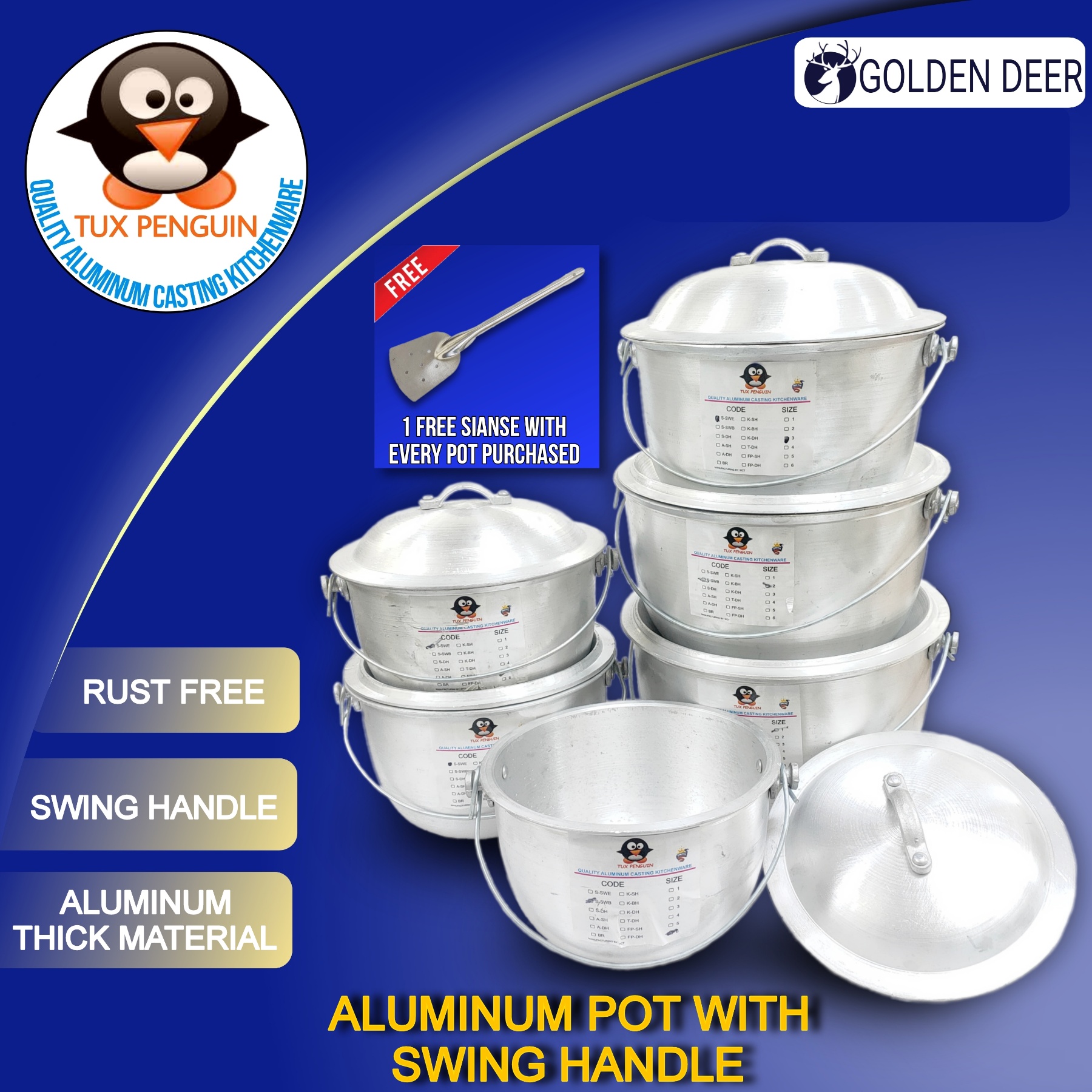 CALDERO WITH SWING HANDLE / THICK ALUMINUM POT CASSEROLE POT / KALDERO ...