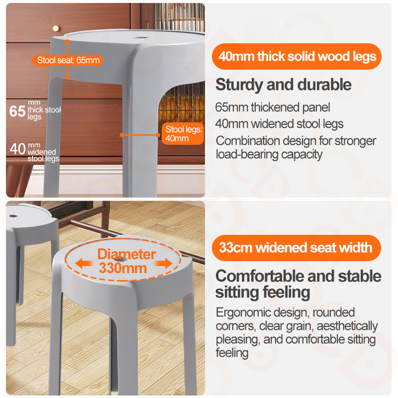 CD Dining Chair Durable Plastic Stool Stackable Monoblock Stool Home ...