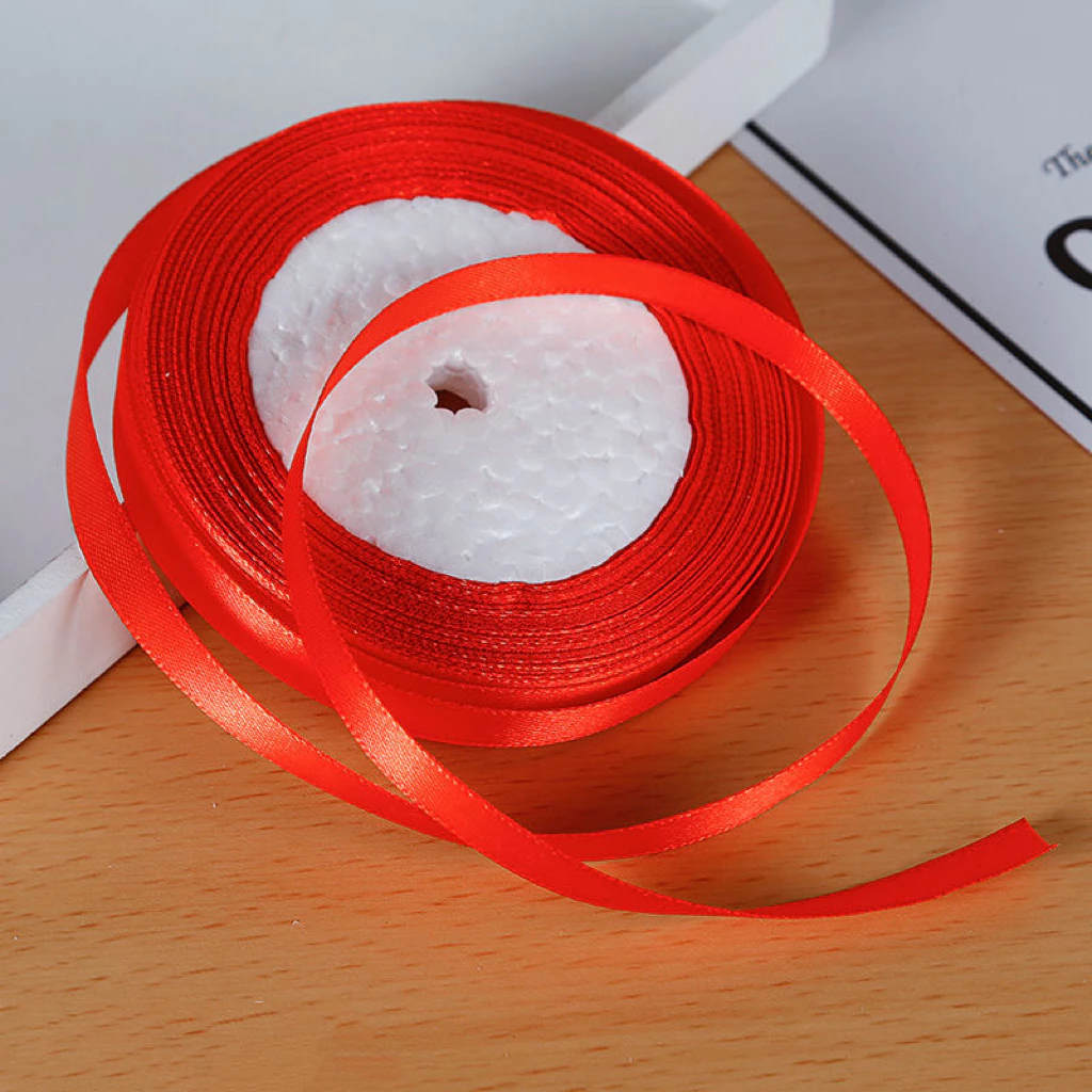 1cm (25 yards/roll) Satin Ribbon Roll Gift Packaging Ribbon Flower ...