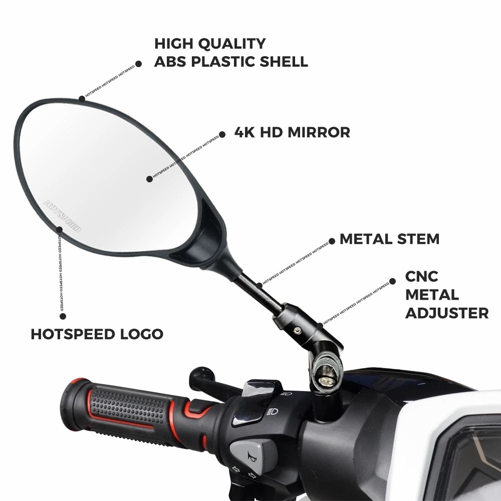 EMP'Side Mirror For Motorcycle YAMAHA Y125ZR H2C Clear Lens V2 Mio i ...
