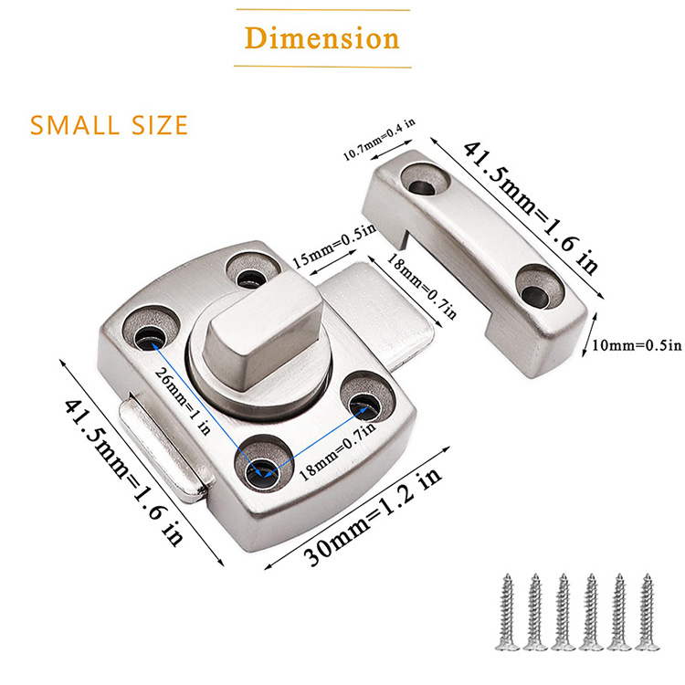 Rotate Bolt Zinc Alloy Latch Twist Lock 42*30mm / 55*40mm Thicken ...