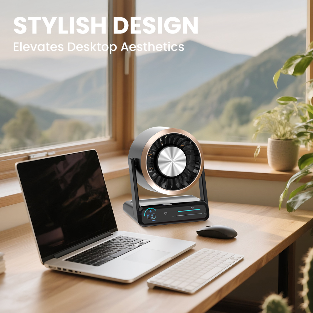 Orashare DF08 Desk Fan 100-Speed Touch 6000mAh Rechargeable with LED ...