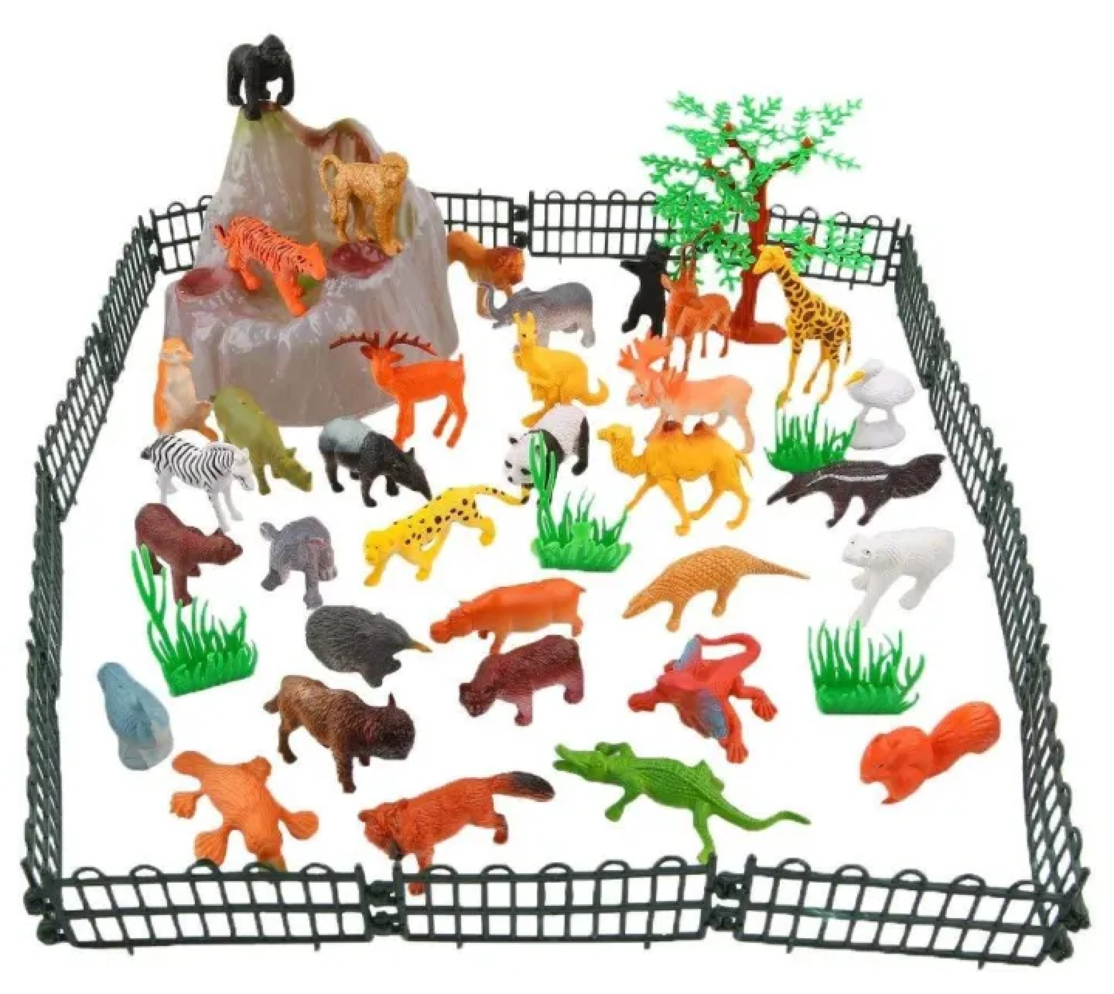 53 items Mini Jungle Animal Toy Set for Boys and Girls Children's ...