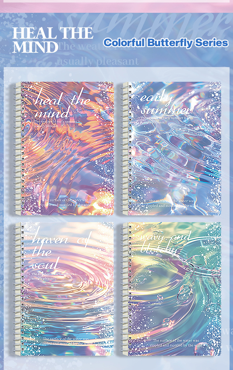 4Pc Thick A5 Spiral Spring Notebook For High School Loose Leaf Notebook ...