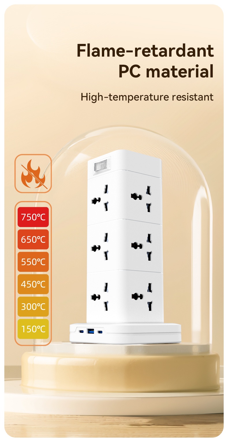 Deli 12 Gangs Fast Charging Universal Vertical Electric Socket ...