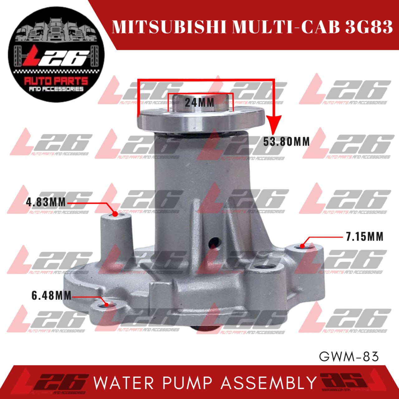 Mitsubishi Multi-Cab 3G83 Water Pump Assembly GWM-83 | Shopee Philippines