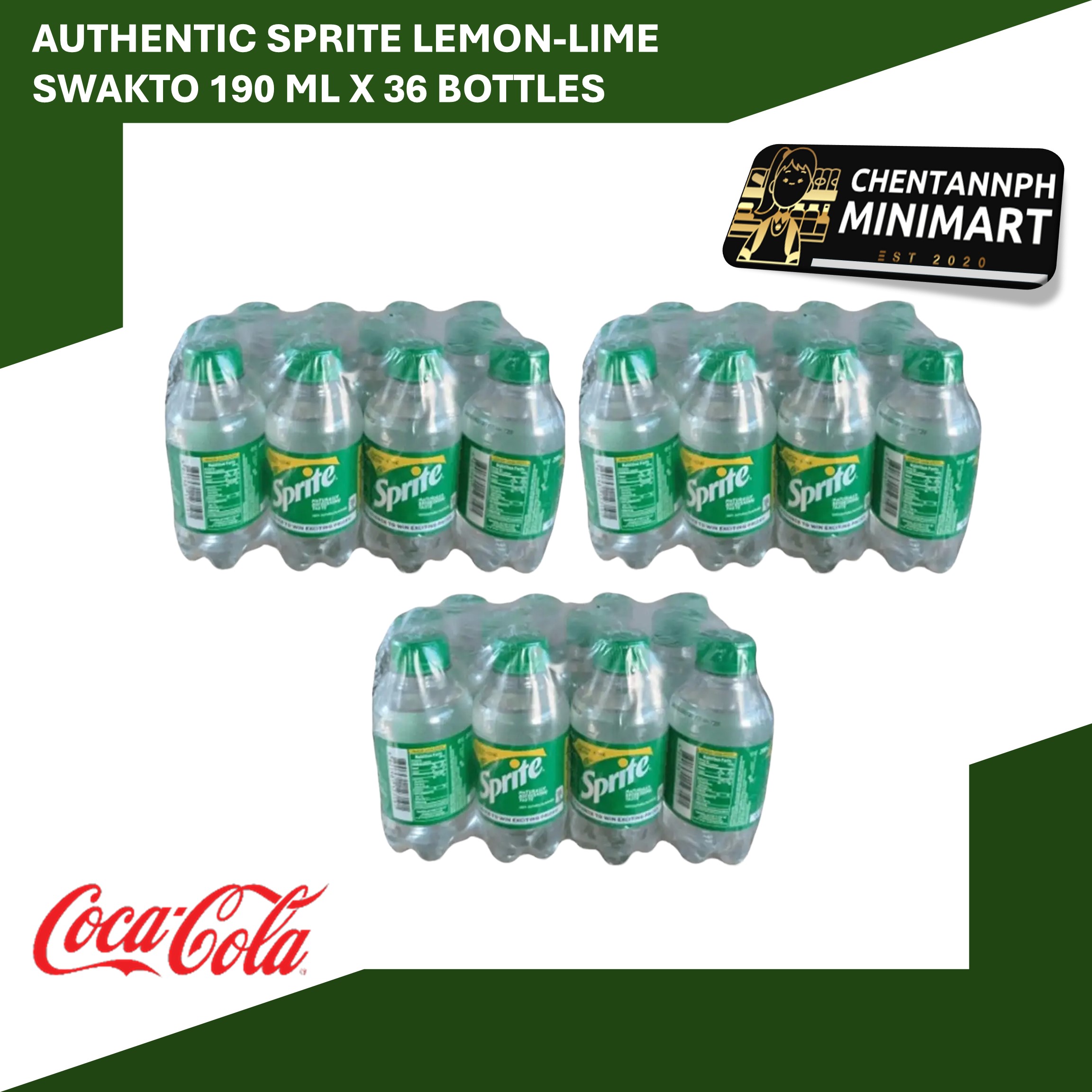 (3 CASES) COCA-COLA Swakto SPRITE Lemon-Lime Softdrinks Beverages Soda ...