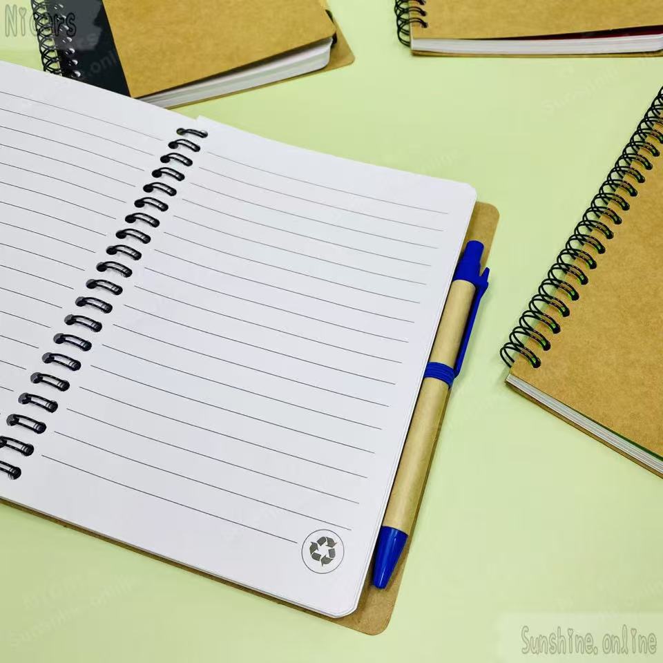 Classic Stationery Spring Notepad Wood Design Notes with Pen | Shopee ...