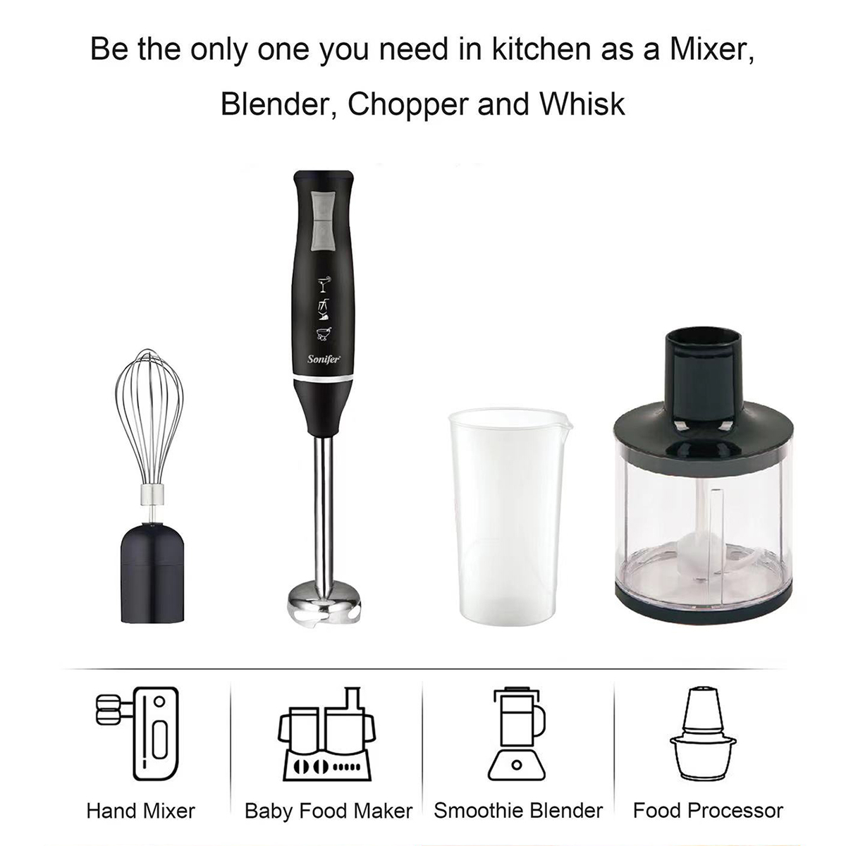 Immersion Blender Tefal HB65G1JP Hand Blender, 3 In 1, Crush, Mix, Baby ...