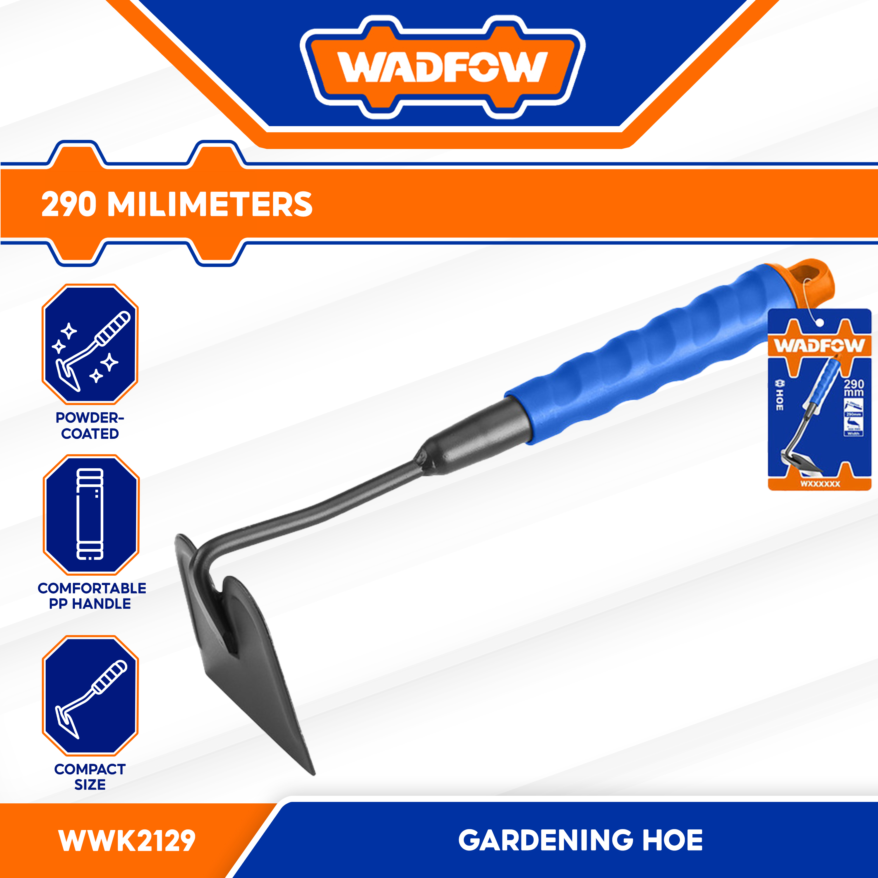 Wadfow WWK2129 290mm x 100mm Gardening Hoe with Powder Coating Blade ...