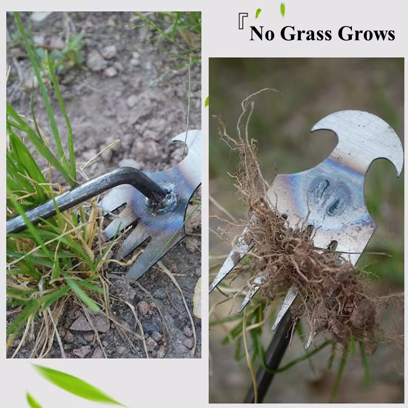 Weeding and rooting tool steel 4 tooth weeder root digger garden hoe ...