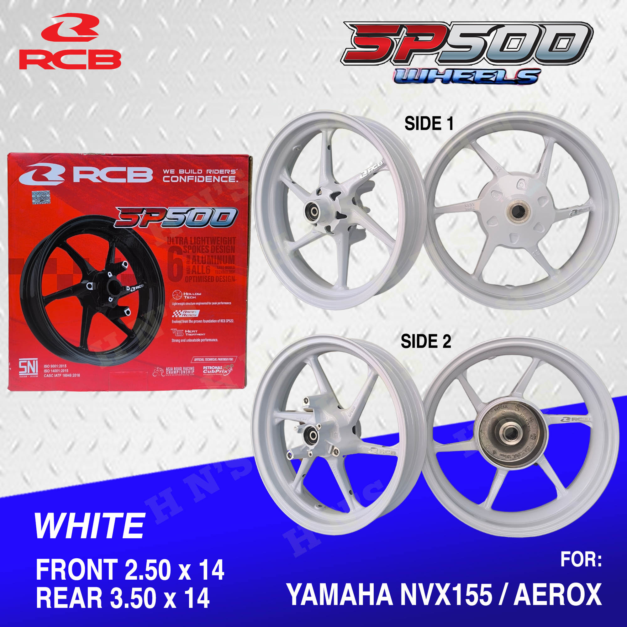 RACING BOY RCB SP500 Mags ( White ) for Yamaha Aerox v1 and v2 | Shopee ...