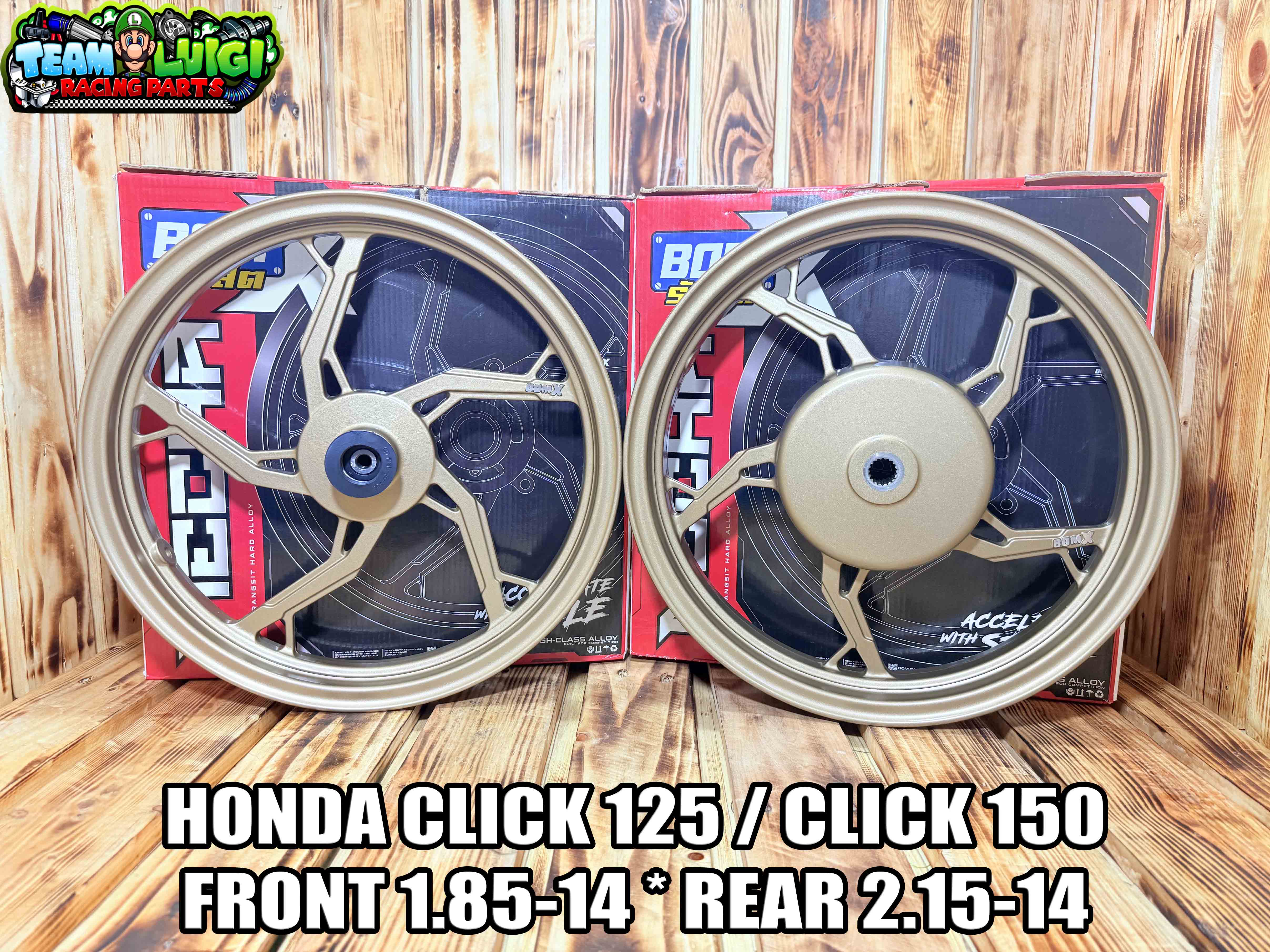 BOM X MECHA CNC MAGS 14s 5 SPOKES HONDA CLICK 125 / CLICK 150 (100% ...