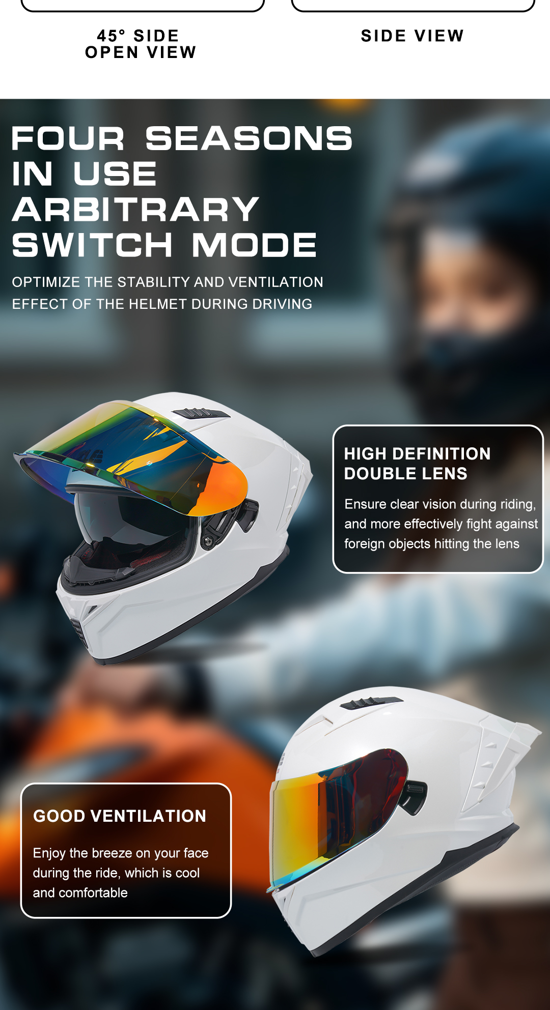 100%LEGIT GILLE 843 CIRCUIT Revo Lens full face helmet Dual Visor for ...