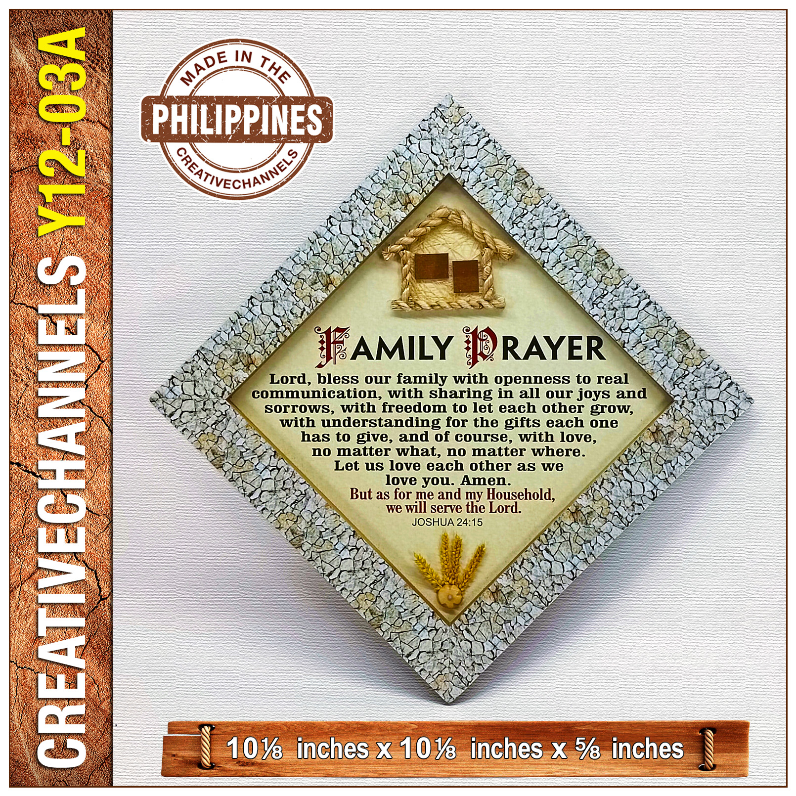 FAMILY PRAYER, Y12-03A, CreativeChannels Wooden Wall Decor, Bible Verse ...
