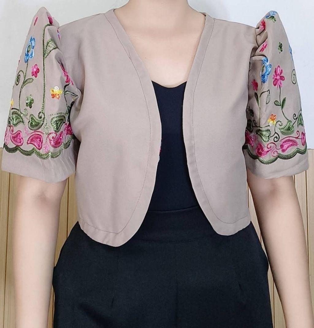 EMBROID BOLERO FIT LARGE TO XL PUFF SLEEVE WITH PILON CLOTH (Bustline ...